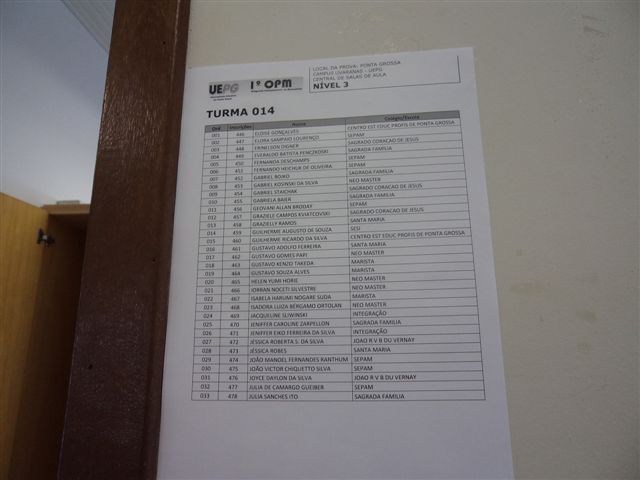 1ª OPM (30) – Olimpíada Pontagrossense de Matemática